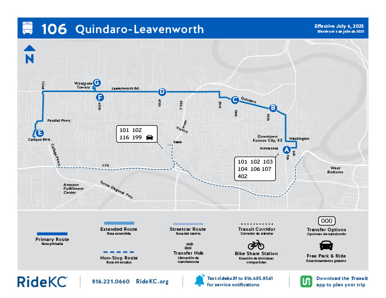 106 Quindaro-Leavenworth | Routes | RideKC